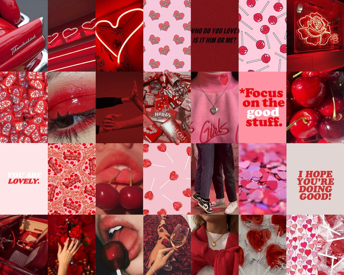 Lovecore Wall Collage Kit Valentines Day Collage Kit Red - Etsy