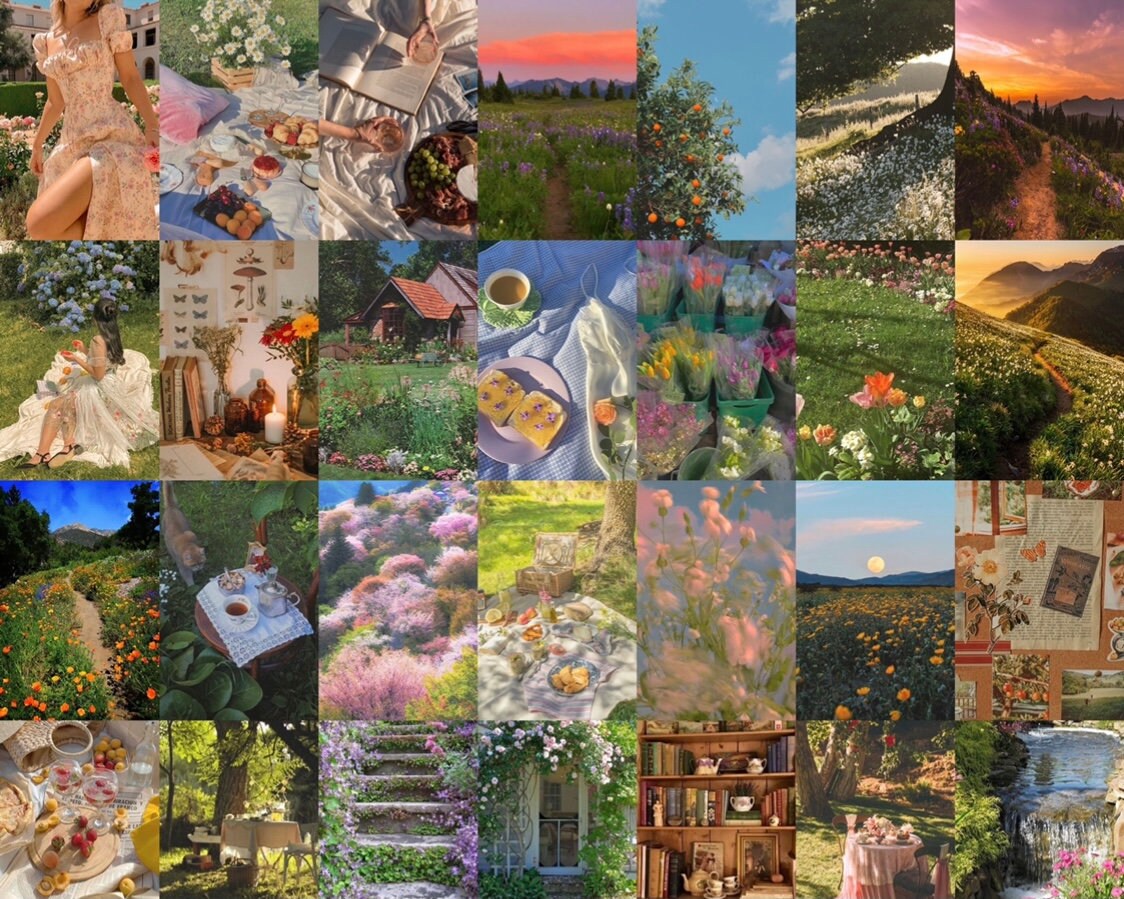 Cottagecore Wall Collage Kit Cottagecore Aesthetic Collage Etsy Canada