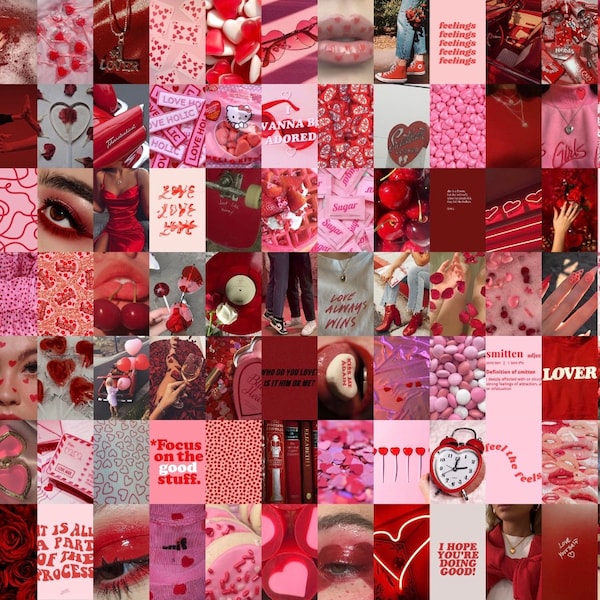 Red Wall Collage Kit - Etsy