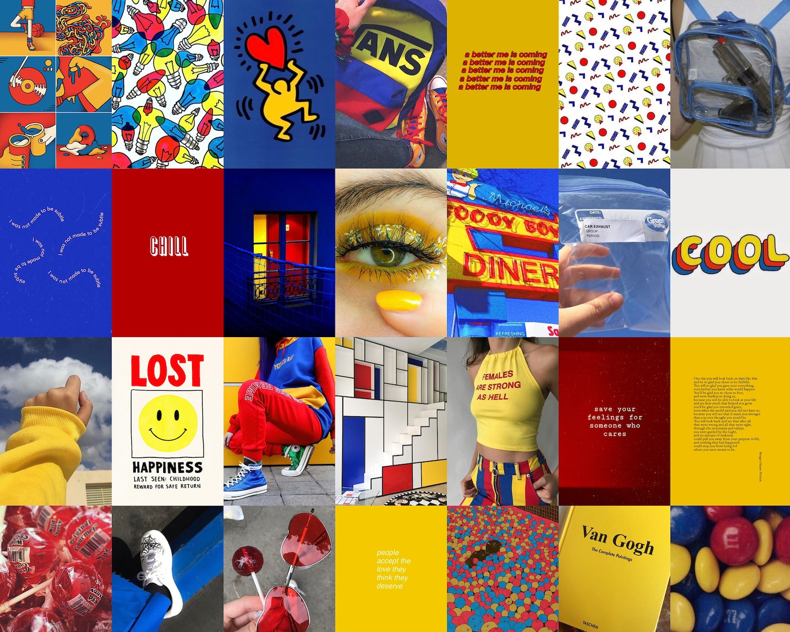 Primary Colors Collage Kit Red Collage Kit Yellow Wall | Etsy