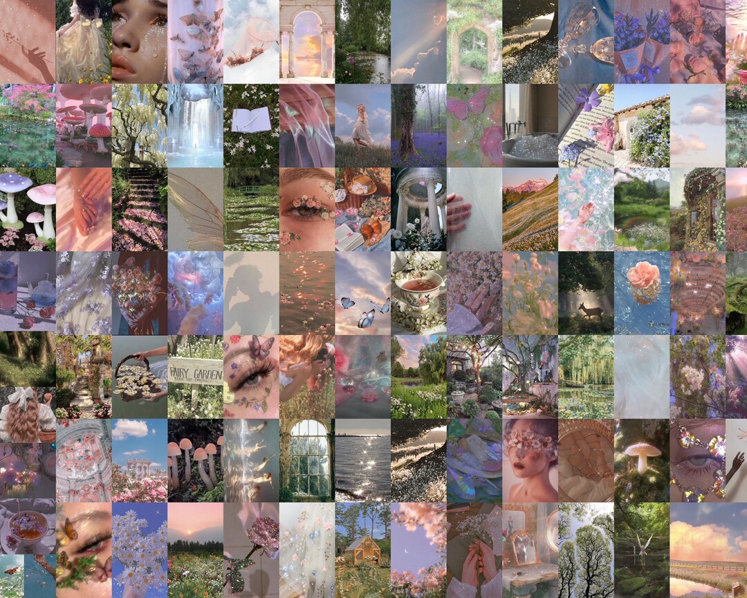 Cottagecore Wall Collage Kit, Cottagecore Aesthetic Wall Collage ...
