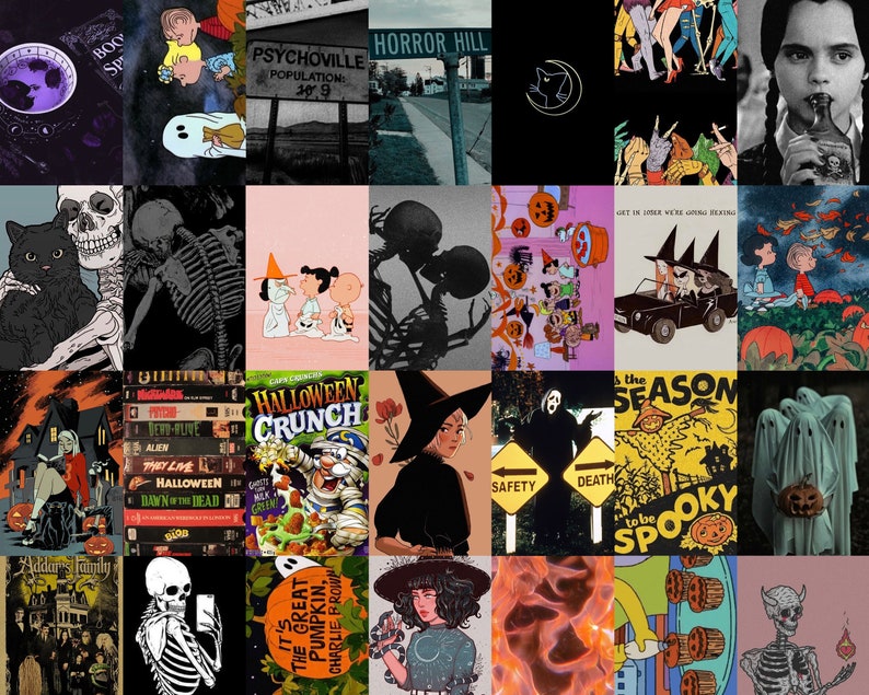 Halloween Wall Collage Kit Halloween Collage Kit Fall Wall | Etsy