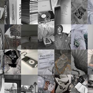 Grey Wall Collage Kit, Black Collage Kit, White Wall Collage, Grey Wall ...