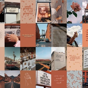 Rust Wall Collage Kit, Burnt Orange Collage Kit, Orange Wall Collage ...