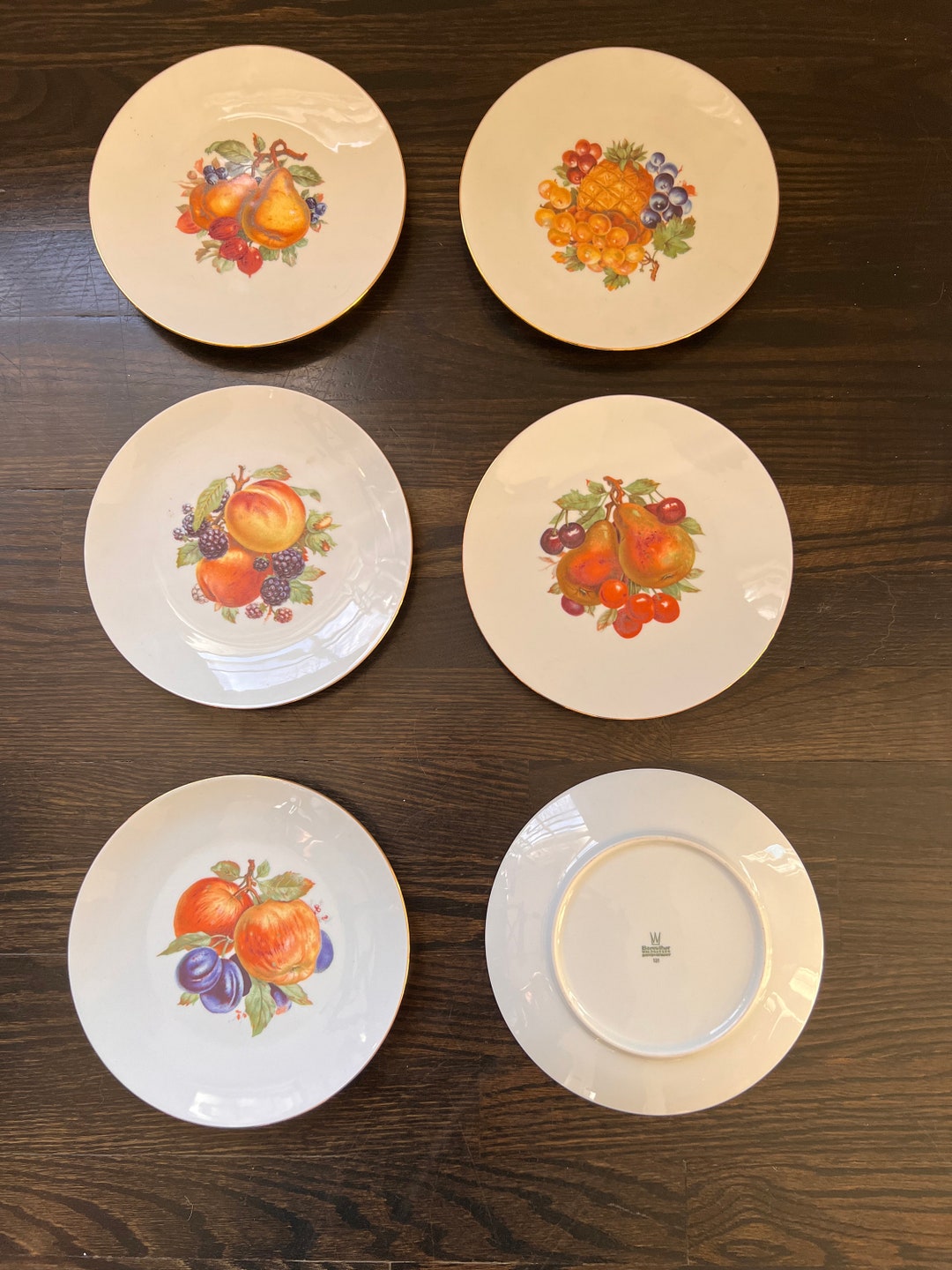 Set of 6 German Bavarian China Fruit Pattern 7 3/4” - Etsy