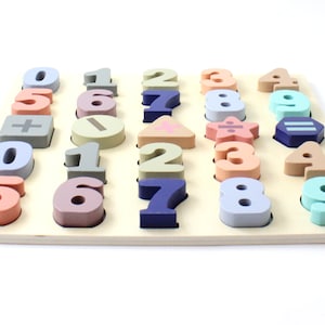 Wooden Number ABC Puzzles Puzzle Alphabet Letter Learning for Toddlers ...