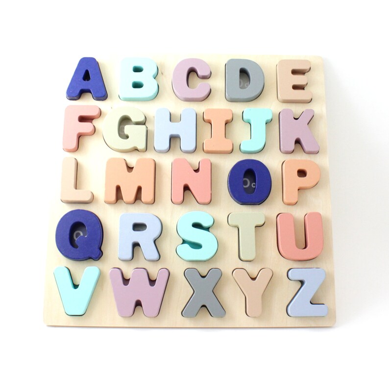 Wooden Number ABC Puzzles Puzzle Alphabet Letter Learning | Etsy