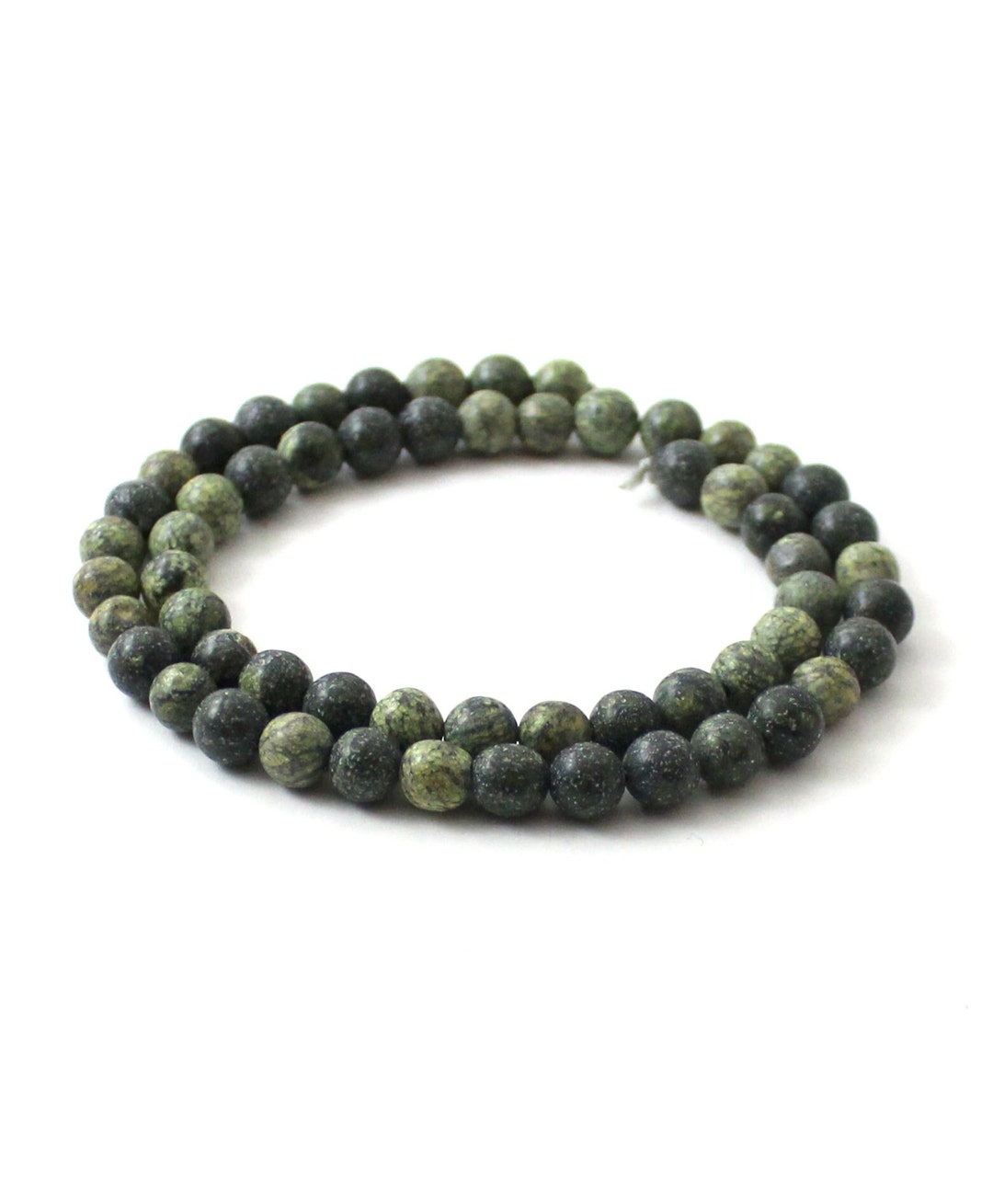 Serpentine Green Lace Stone Gemstone Beads Round 6 Mm 6mm | 1 Strand ...