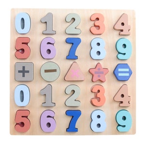 Wooden Number ABC Puzzles Puzzle Alphabet Letter Learning for Toddlers ...