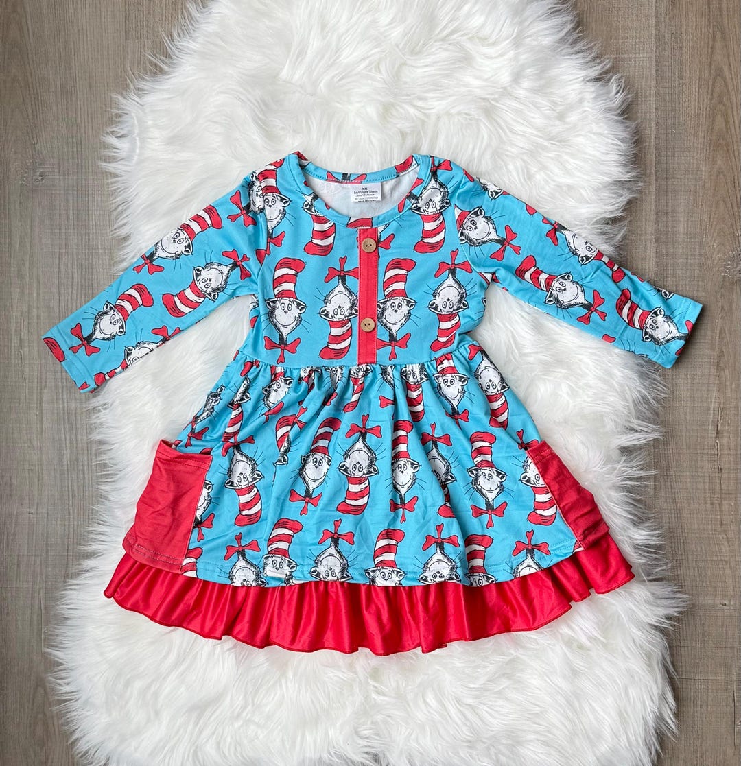 Dr Seuss Inspired Cat in the Hat Character Twirl Dress FREE SHIPPING ...