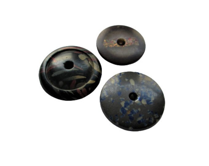 Three (3) Interesting Antique Original Composition Whistle Buttons NBS ...