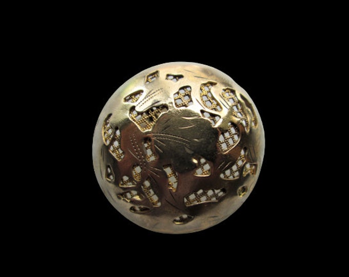 Victorian High Dome Brass Open Work Button Screen Back Hand Finished ...
