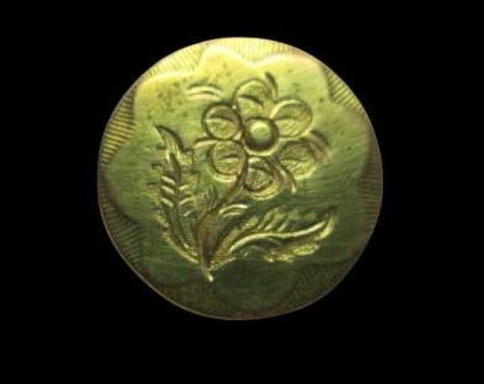 Antique Gilt Brass Button Floral in Eight Point Star Textured Border ...