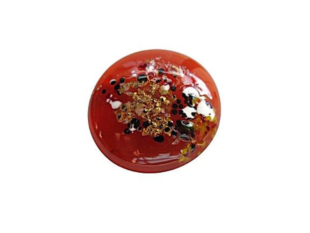 Stunning Artisan T. Rarig 'paperweight' Button Beautiful Amber Glass ...