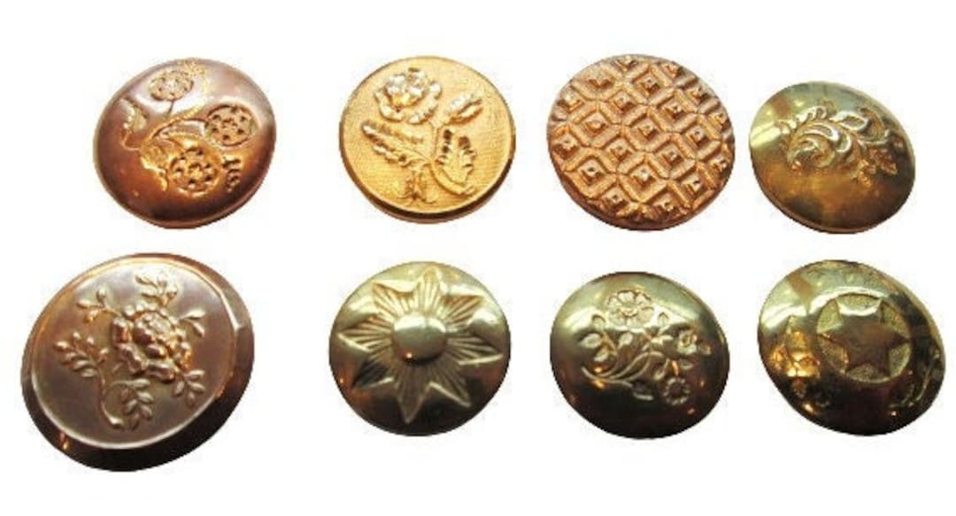 Number 1 Top Left CHOICE OF ONE Antique Golden Age Brass Buttons ...