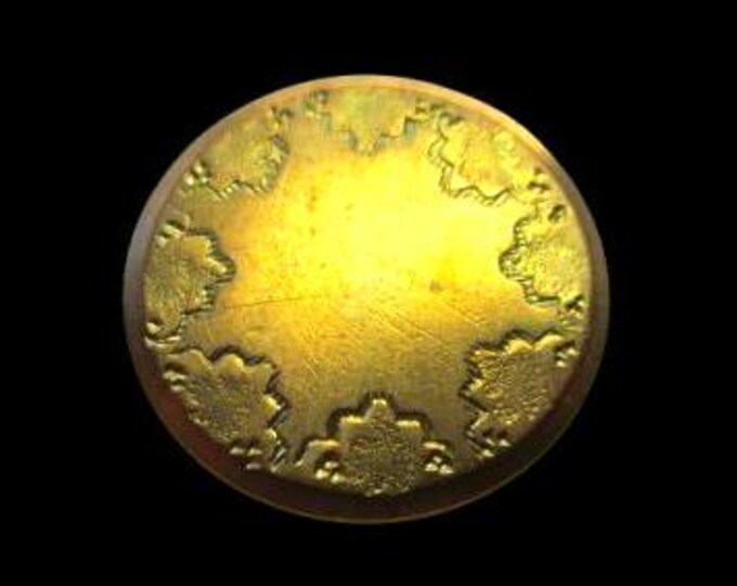 Golden Age Button Scalloped Leaf Pattern Hand-chased Back Retains Gilt ...