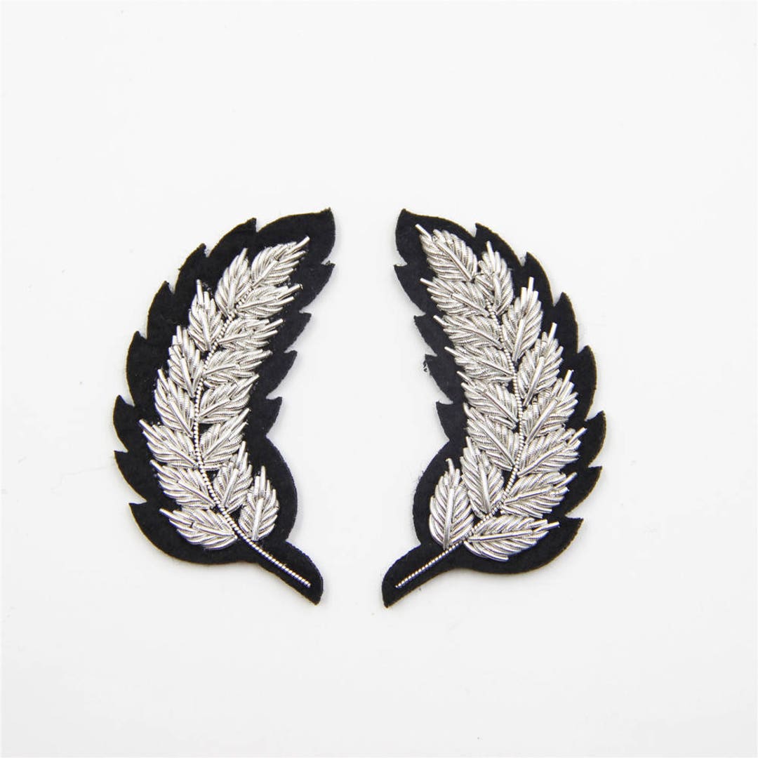 Mirror Patches/2 Pcs.silver Indian Silk Applique,gold Leavies Mirror ...