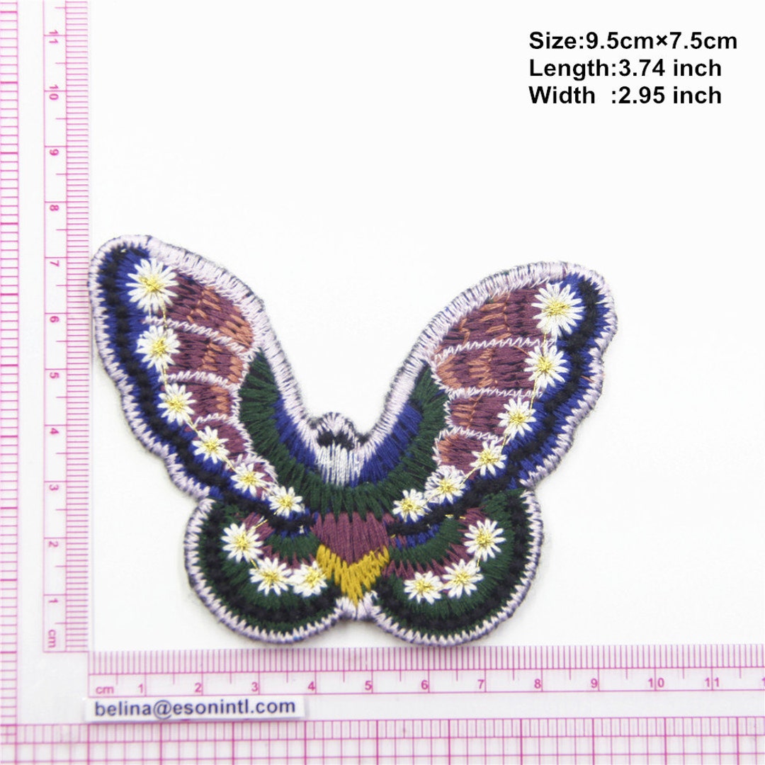 Butterfly Embroidered Patch,butterflyembroidered Applique - Etsy
