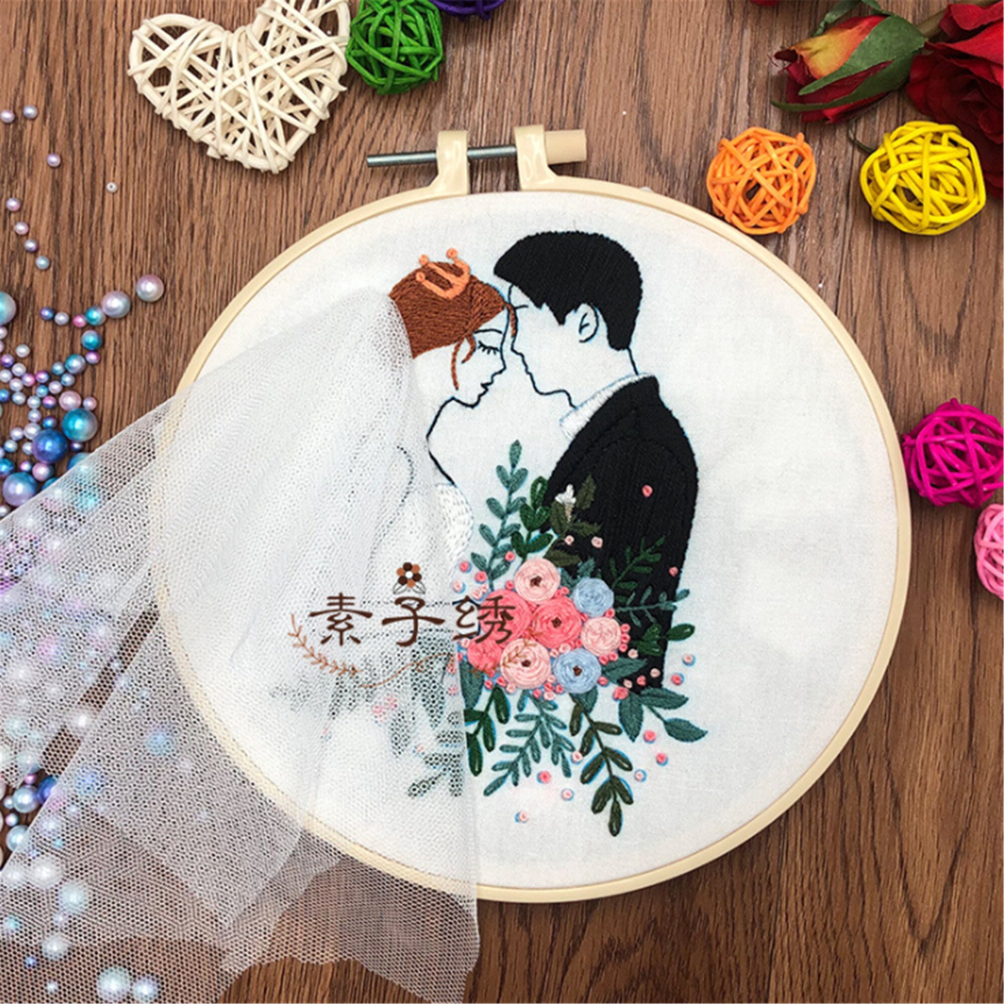 Wedding European Beginner Embroidery Kit Dream Wedding - Etsy