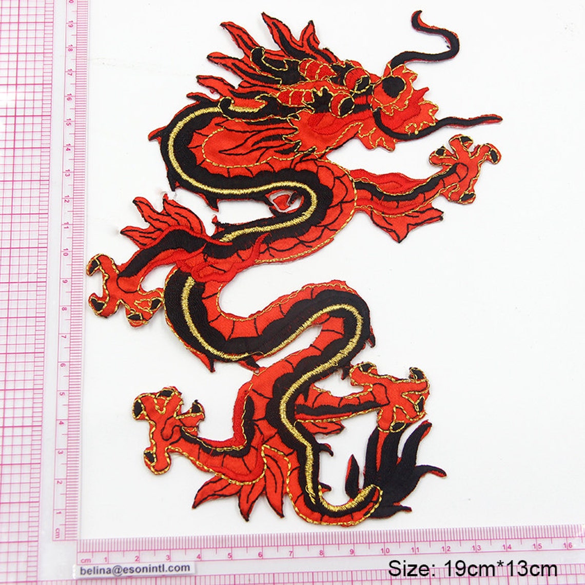 Red Dragon Patcha Set of Chinese Dragon Embroidered Patch - Etsy