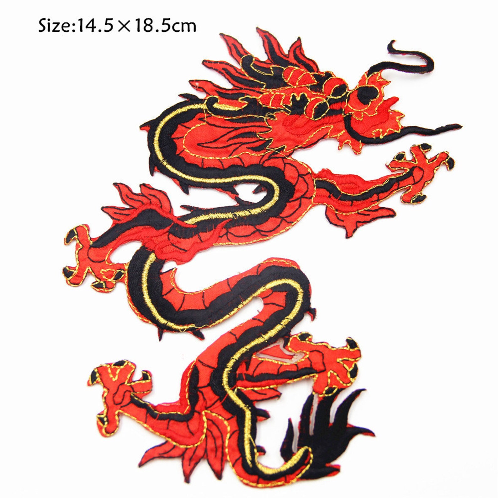 Red Dragon Patcha Set of Chinese Dragon Embroidered Patch - Etsy