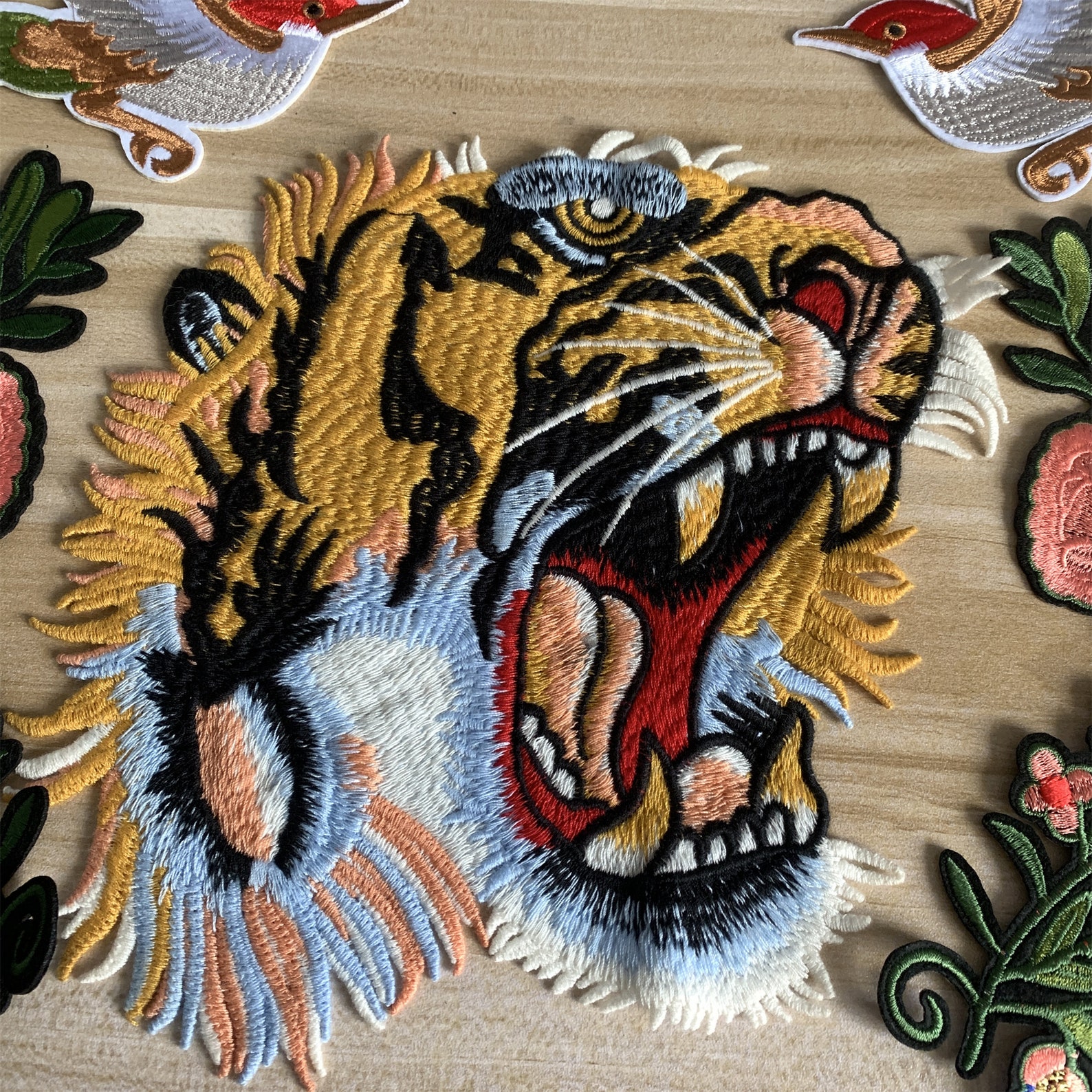 A Set of Tiger Embroidered Patch tiger Applique With Letters - Etsy