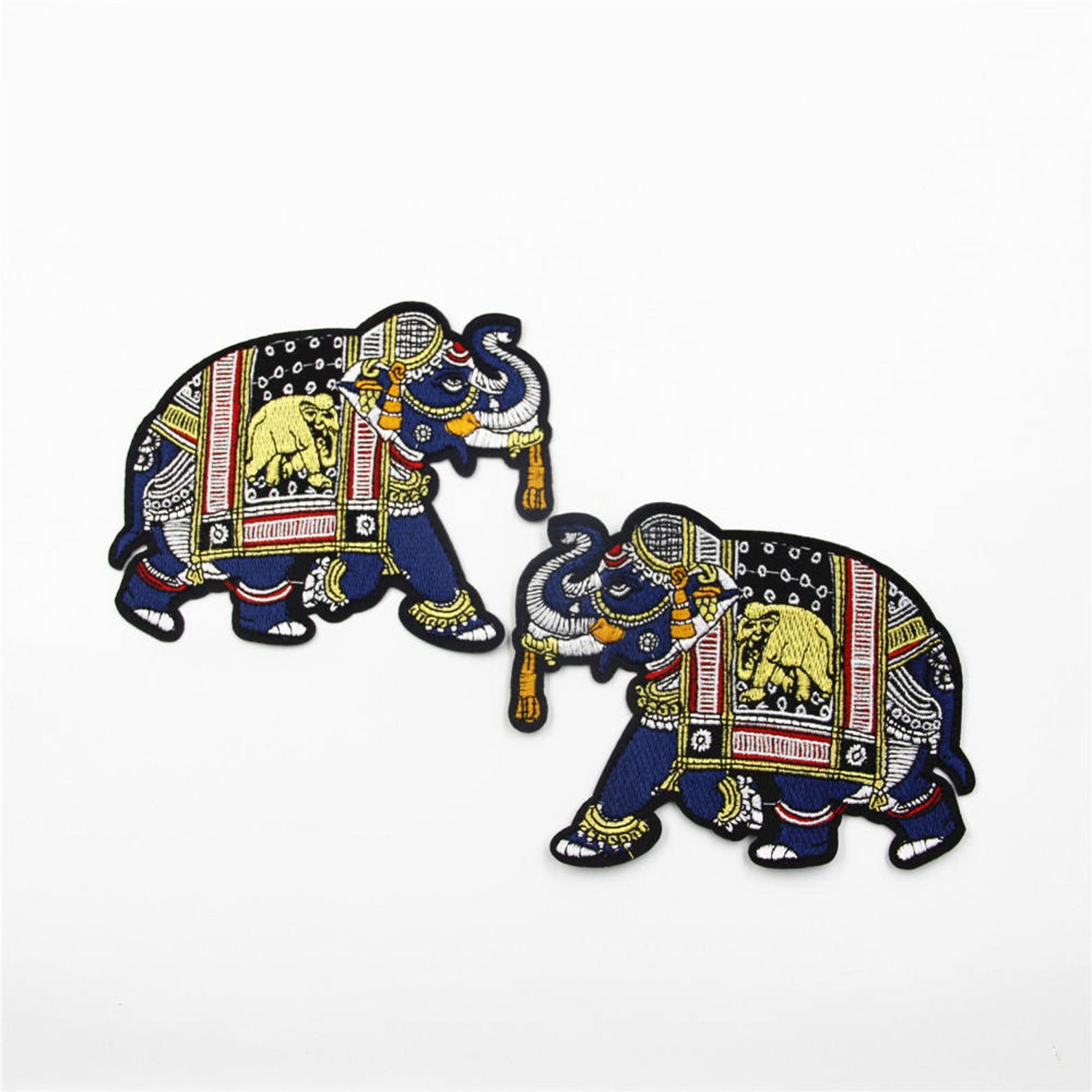 A Set of Elephant Patch animal Embroidery Patch Embroidery | Etsy