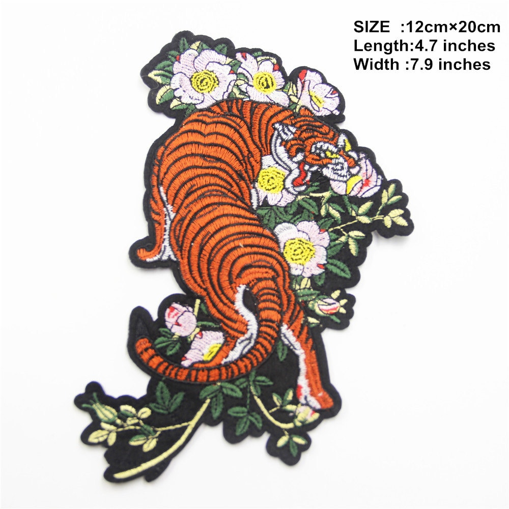 A Set of Tiger Embroidered Patch 2 Pcs Tiger Applique for | Etsy