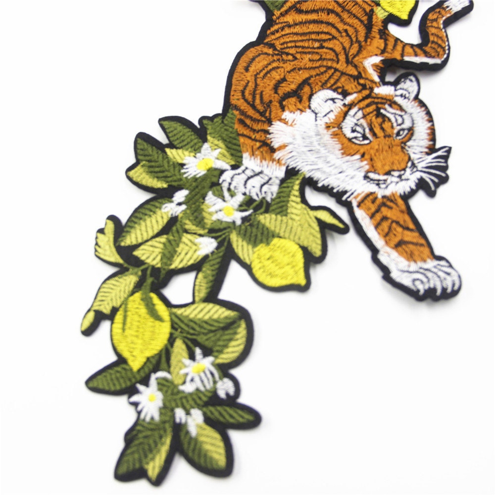 Tiger Patch1 Pieces Big Tiger Embroidered Applique Patch - Etsy