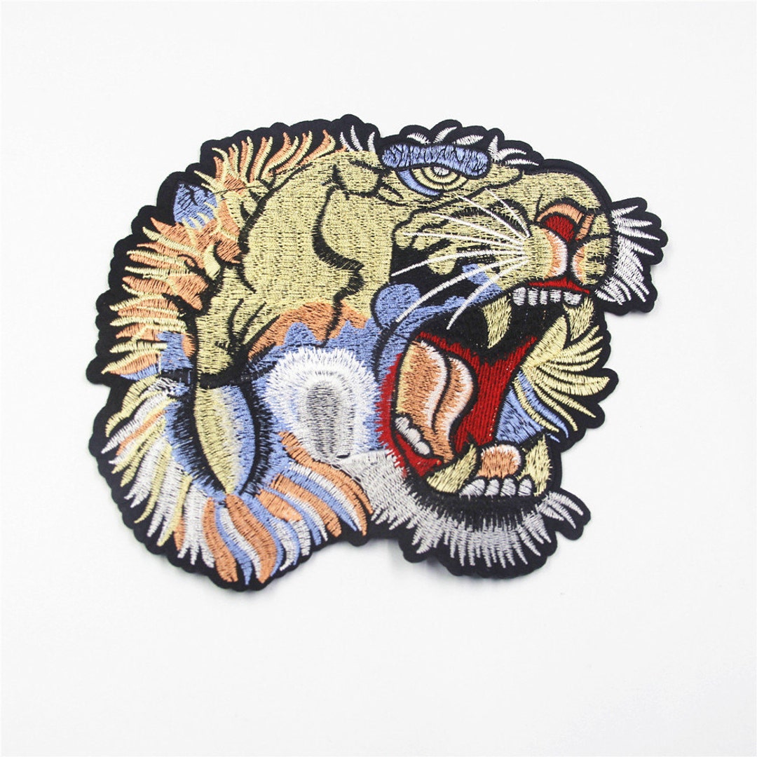 Big Tiger Embroidered Applique Patch ,tiger Applique for Garment ...