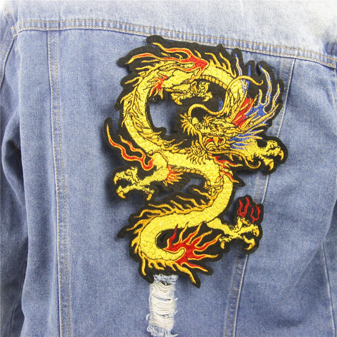 1 Piece Chinese Dragon Embroidered Patch , Dragon Applique for Garment ...