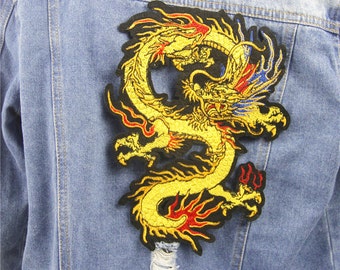1pc Chinese Dragon Embroidered Patch Dragon Applique for | Etsy