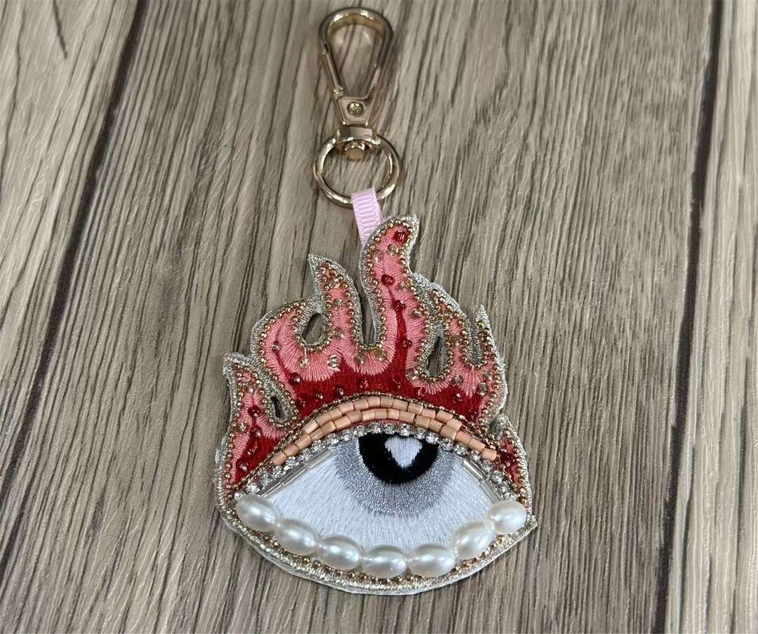 Beaded Eyes Keychain- Beaded Keychain-handmade Bag Charm - Etsy