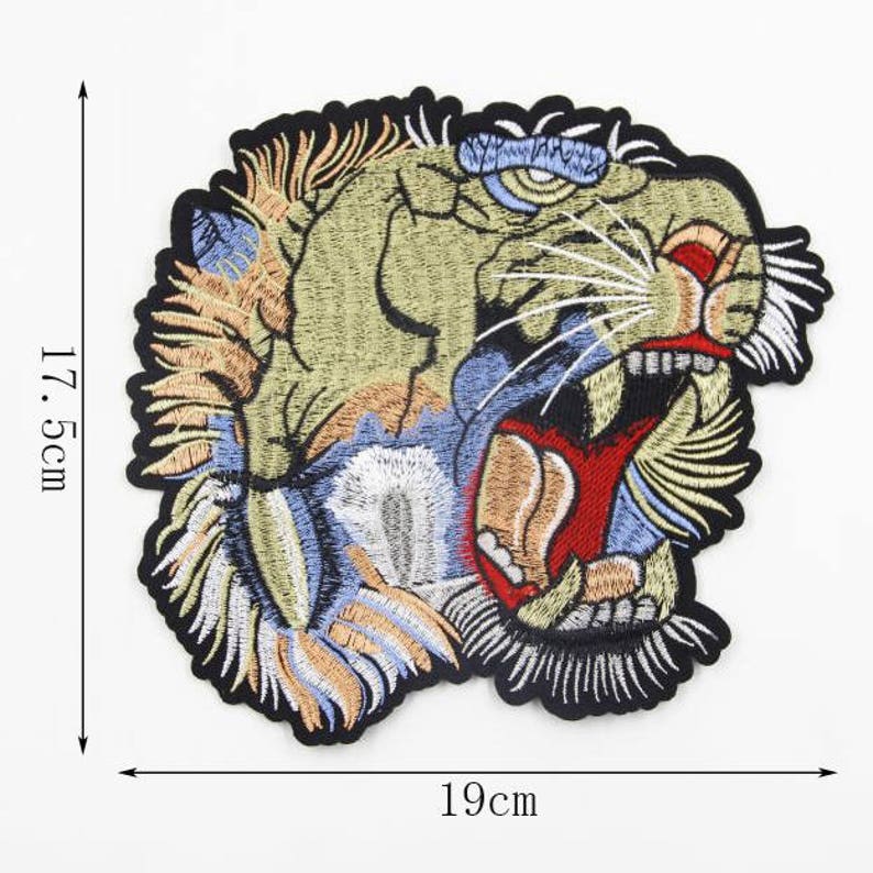 A Set of Tiger Embroidered Patch fashion Tiger Applique With | Etsy