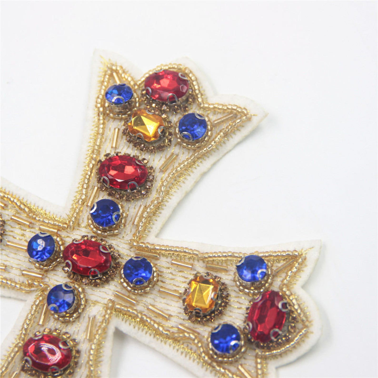 1pc Wonderful Rhinestone AppliueCrytal Cross PatchBeaded | Etsy