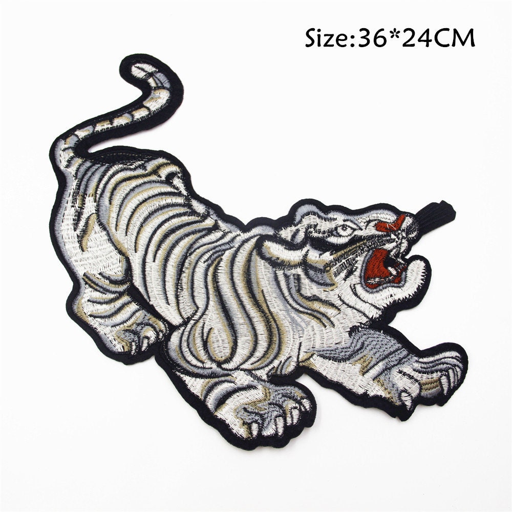 1 pieces Big Tiger Embroidered Applique Patch White Tiger | Etsy