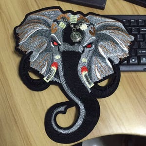 Big Elephant Embroidery Patch: Ethnic Animal Applique (30x28 Cm) - Etsy