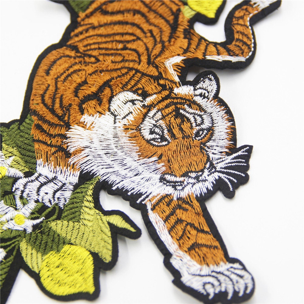 Tiger Patch1 Pieces Big Tiger Embroidered Applique Patch - Etsy