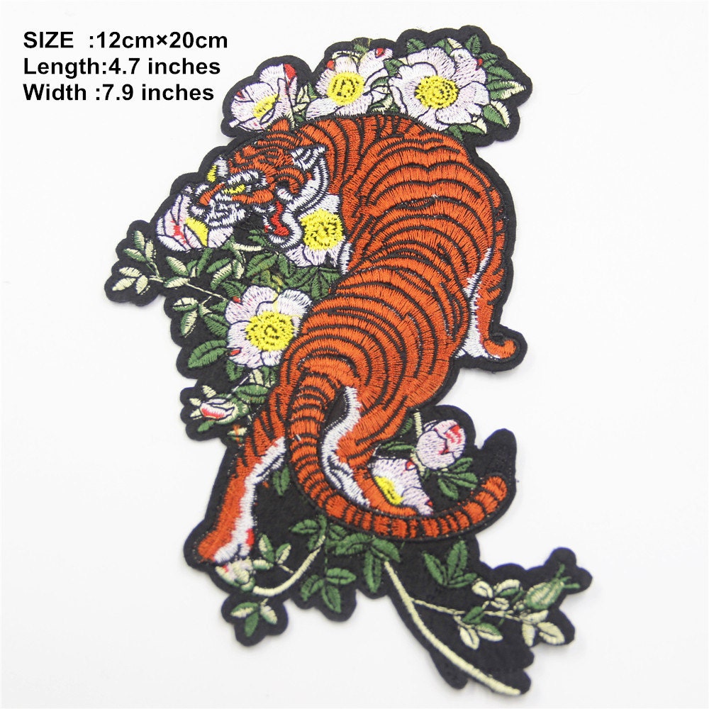 A Set of Tiger Embroidered Patch 2 Pcs Tiger Applique for | Etsy