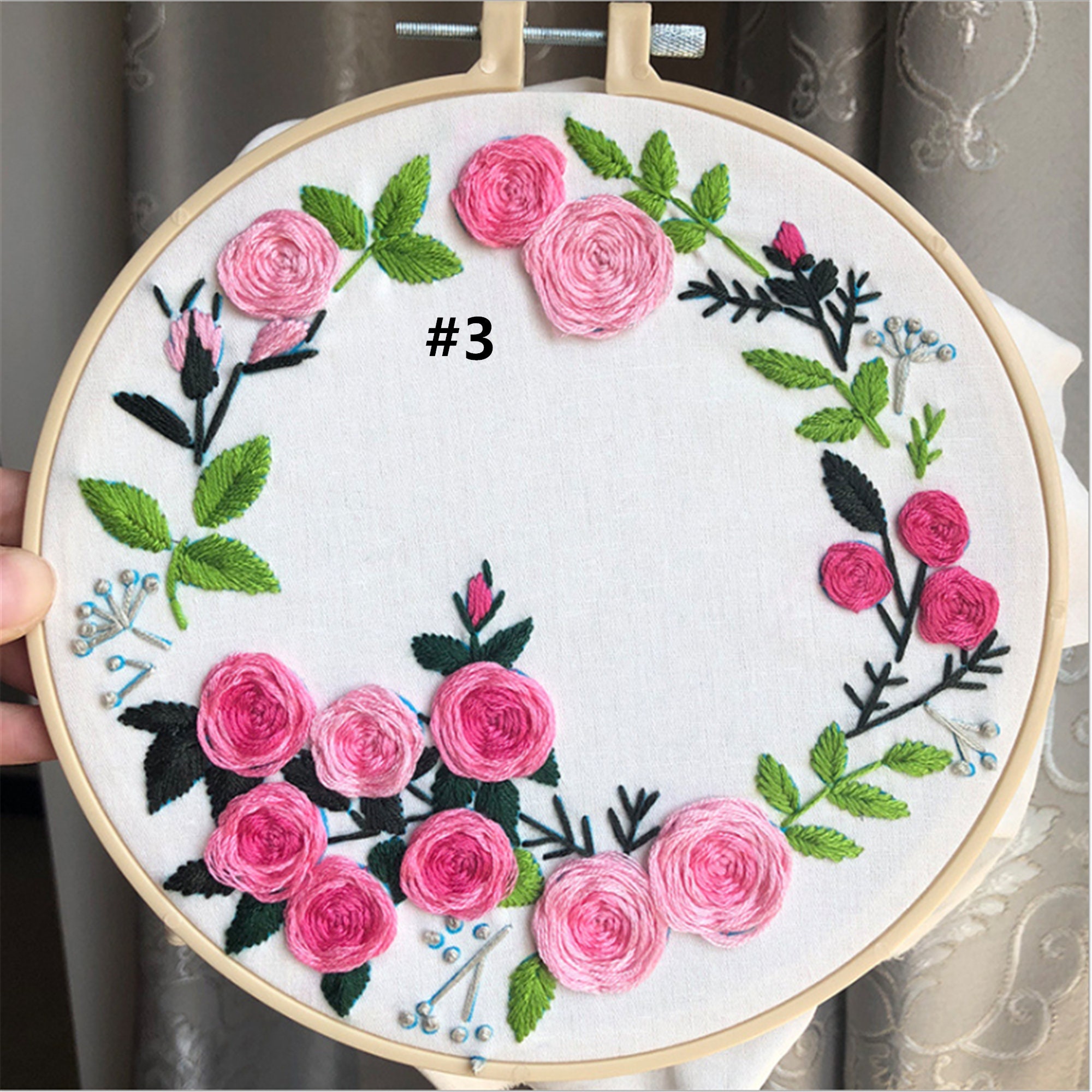 Floral Embroidery Kit For Beginner Modern Embroidery Kit | Etsy