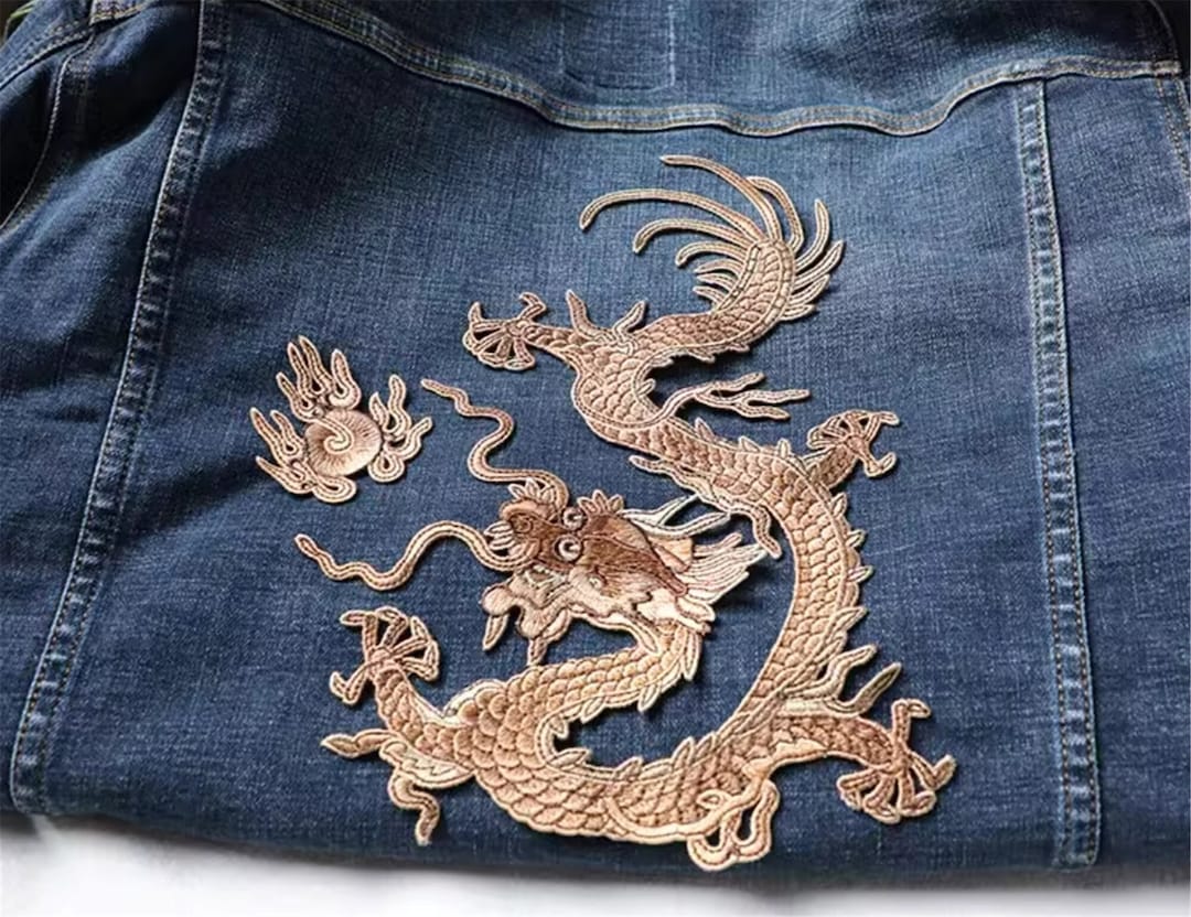 Chinese Dragon Embroidered Patch,dragon Applique for Garment,large ...
