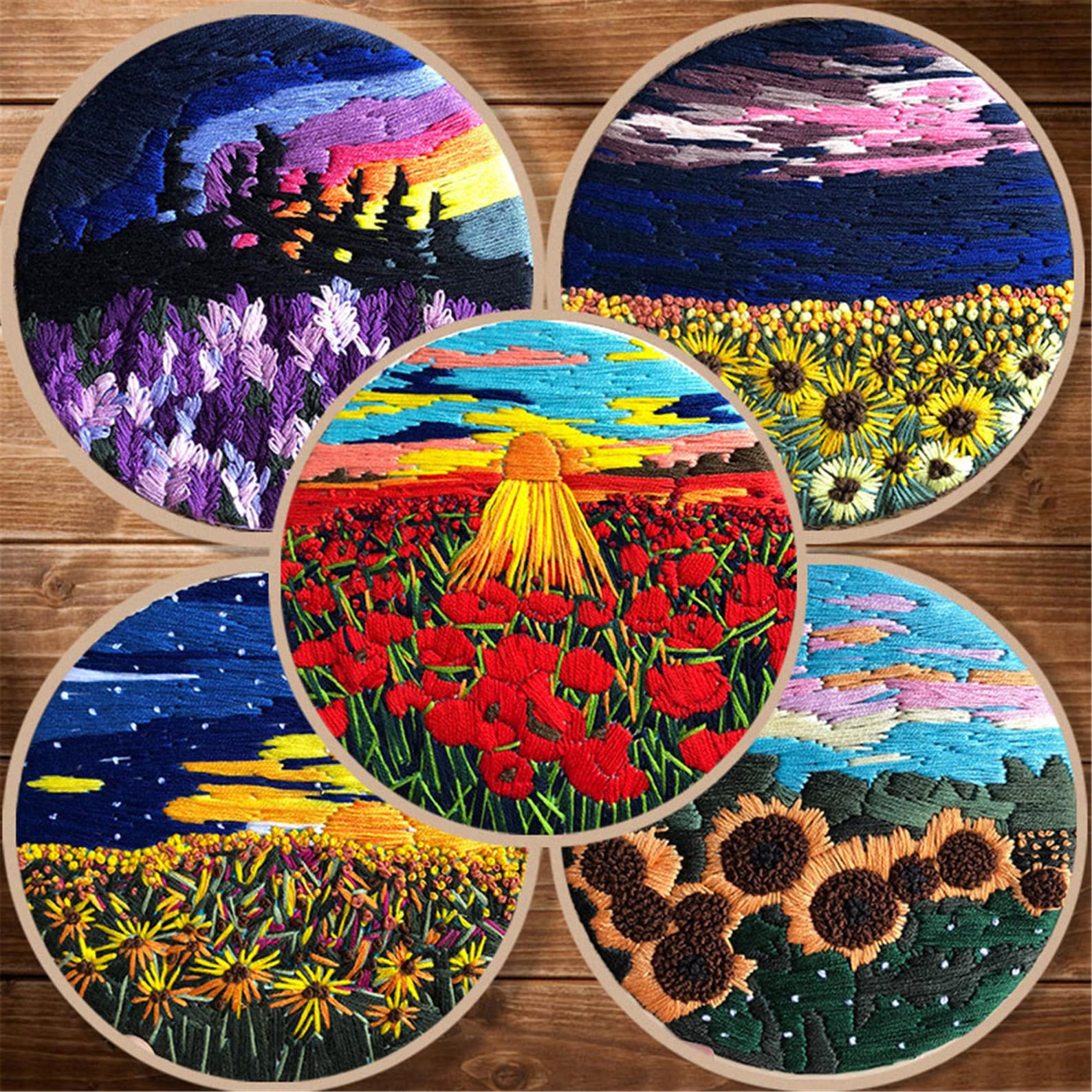 Scenery Painting Embroidery Kit for Beginner Modern Scenery - Etsy