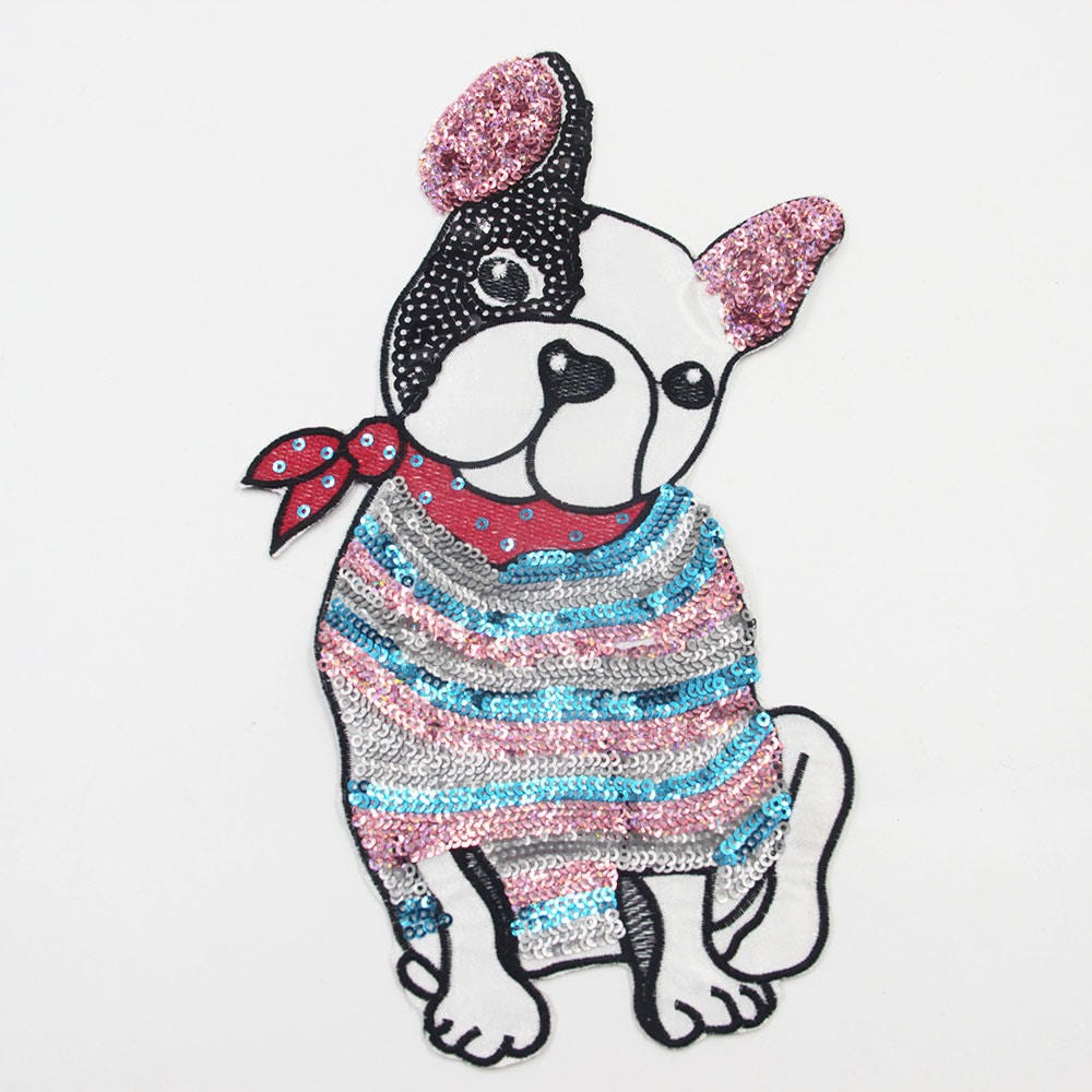 Lovely Dog PatchCute Embroidery Dog Patch with Sequin Iron | Etsy