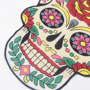Colorful Skull Patch ,1 Piece Big Skull Embroidered Applique Patch ...