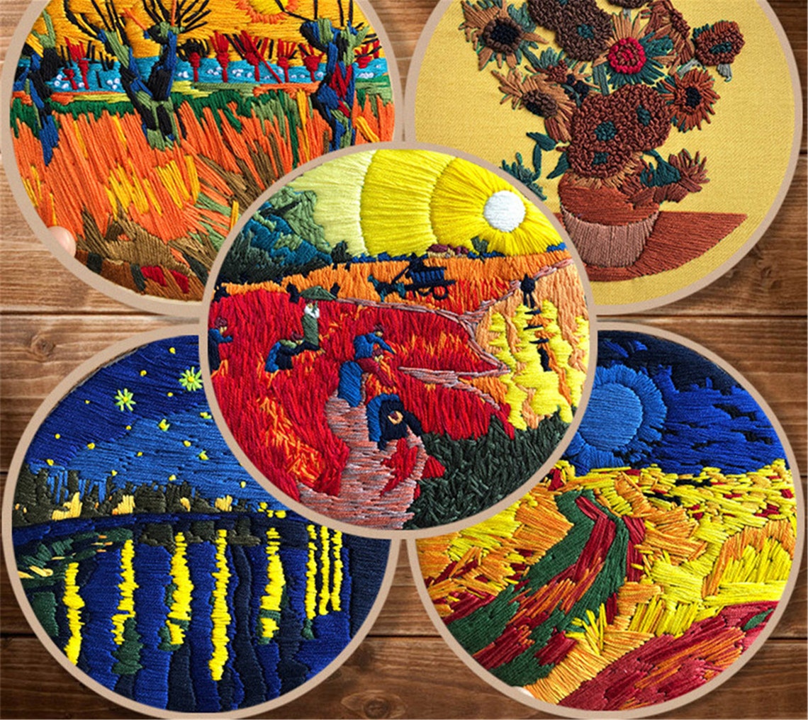 Van Gogh Painting Embroidery Kit for Beginner Modern - Etsy