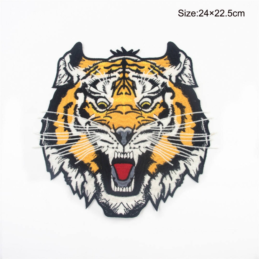 1PC Big Tiger Head Embroidered Applique Patch ,tiger Applique for ...