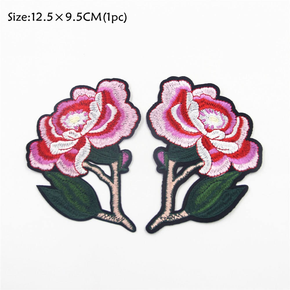 Fancy Pink Mirror Flower Patches/2 Pcs. Flower Applique | Etsy