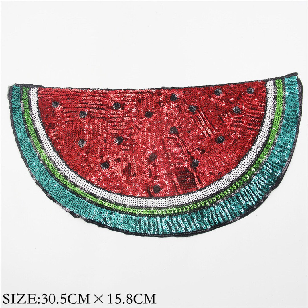 Sequin Watermelon Patch: Embroidered Iron-on Applique - Etsy