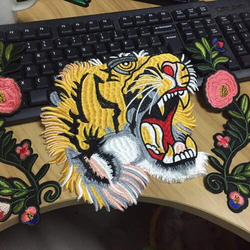 A Set of Tiger Embroidered Patch tiger Applique With Letters - Etsy