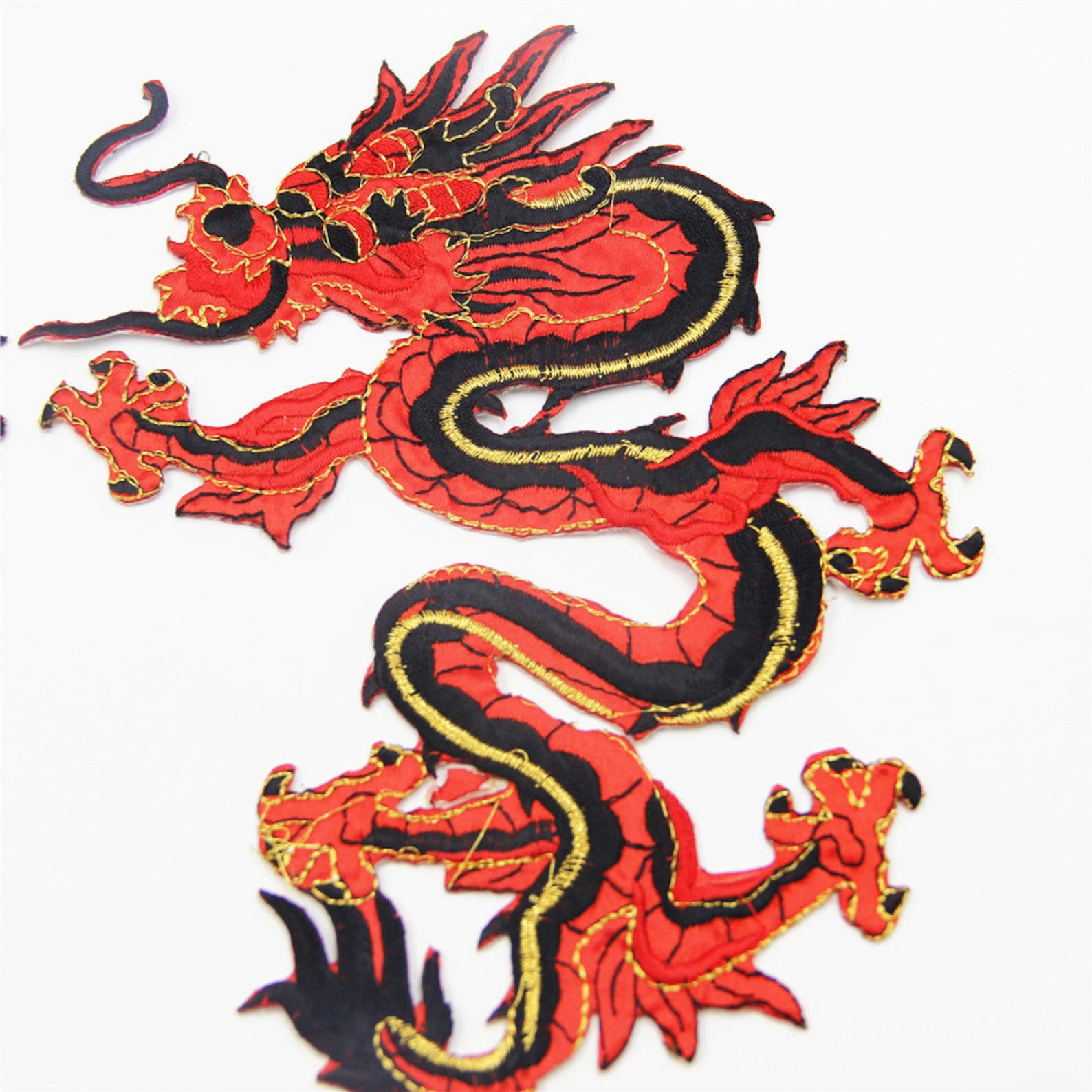 Red Dragon Patcha Set of Chinese Dragon Embroidered Patch - Etsy
